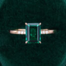 Emerald Cut Lab Emerald Engagement Ring Minimalist Bridal Ring ...
