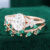 Oval Cut Moissanite Emerald Rose Gold Leaf Engagement Ring Set ...