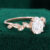 Pear Shaped Vintage Rose Gold Moissanite And Diamond Engagement Ring | MollyJewelryUS
