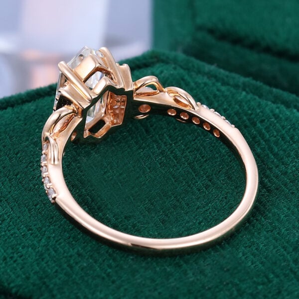 Elongated Hexagon Lab Opal Engagement Ring Infinity Promise Ring ...