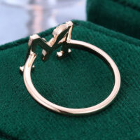 Foliage Signature - Nature Inspired Letter M Initial Ring - MollyJewelryUS