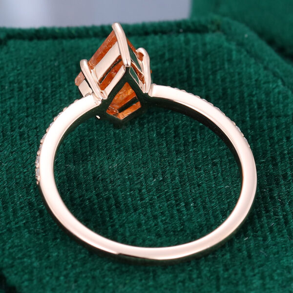 Kite Cut Sunstone Engagement Ring Pavé Design Anniversary Ring ...