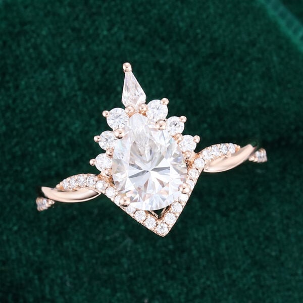 Pear Cut Moissanite Infinity Engagement Ring | MollyJewelryUS