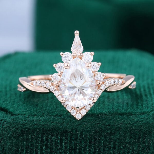 Pear Cut Moissanite Infinity Engagement Ring | MollyJewelryUS