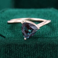Trillion Cut Alexandrite Ring Unique Asymmetrical June Birthstone Ring ...