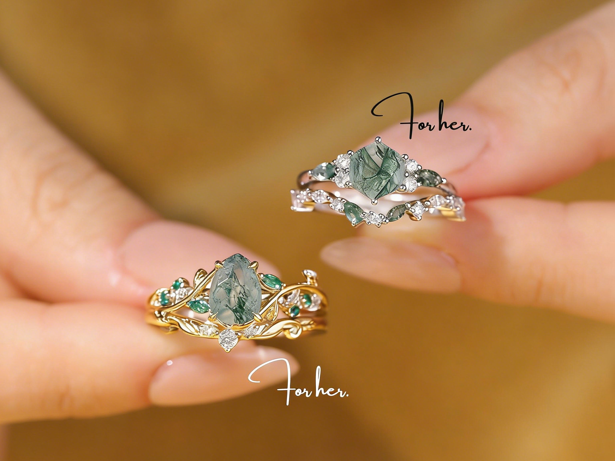 Best Metal for Moss Agate Rings: Gold vs Silver vs Platinum ...
